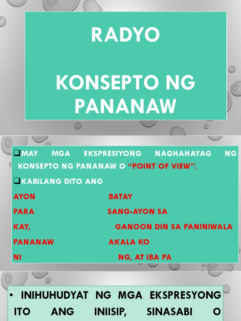 Konsepto NG Pananaw | PDF