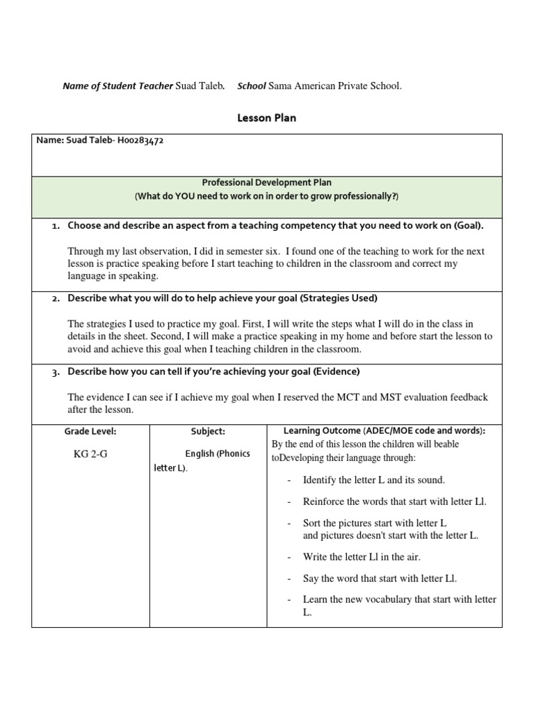 lesson plan letter l | Lemon | Teachers