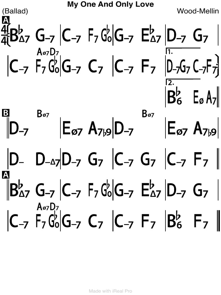 My One and Only Love - BB Chord Chart | PDF