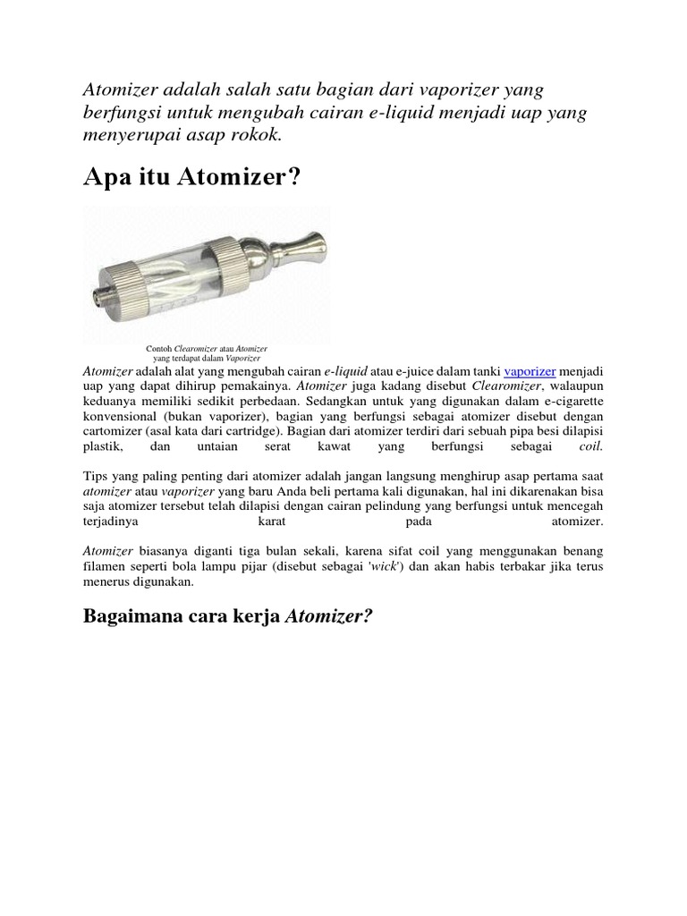Fungsi dan Perawatan Atomizer Vape | PDF | Griya & Taman
