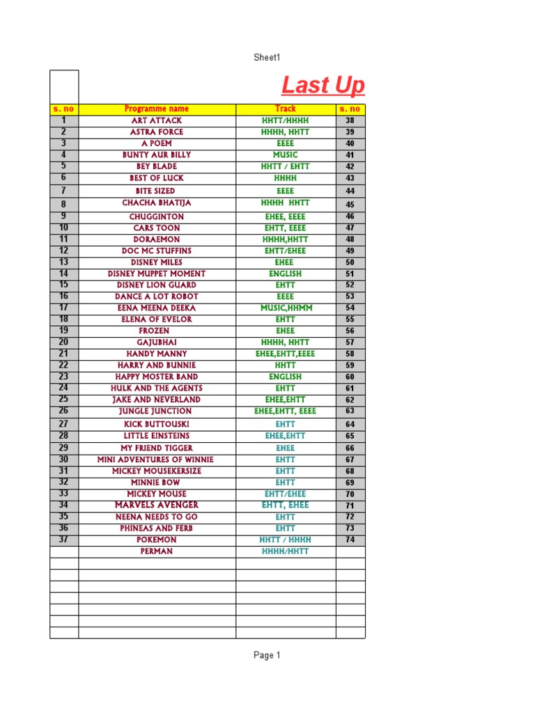 Programme Track | Download Free PDF | The Walt Disney Company | Leisure