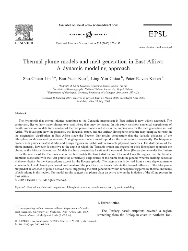 Thermal Plume Models | PDF | Plate Tectonics | Mantle (Geology)