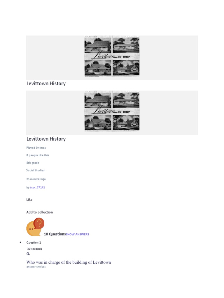 Levittown History | PDF