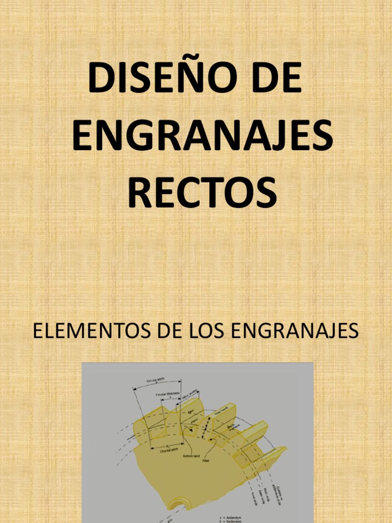 Diseño de Engranajes Cilíndricos Rectos PDF | PDF | Engranaje | Mecánica