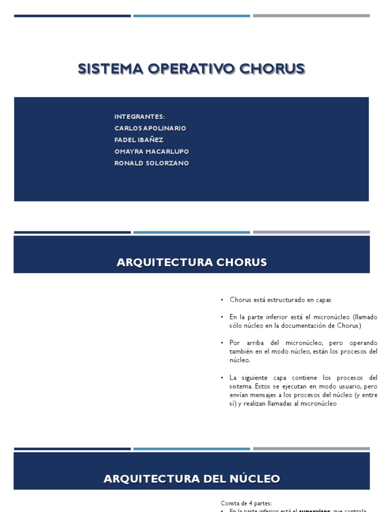 Chorus | PDF | Hilo (Computación) | Kernel (sistema operativo)