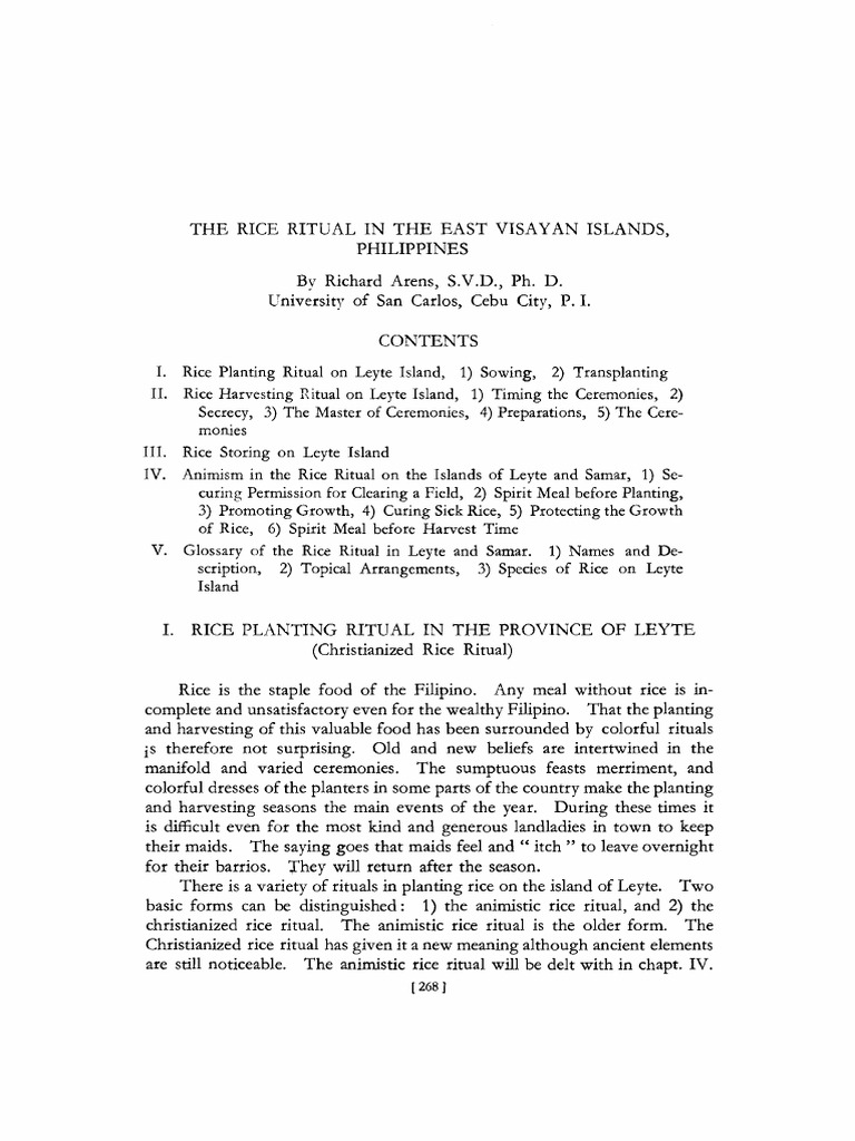 Rituals of Rice: A Study of the Religious Ceremonies Associated with ...