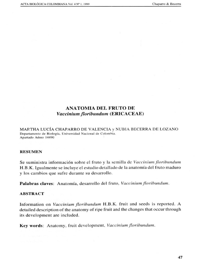 Anatomía Del Fruto | PDF | Fruta | Morfología Vegetal