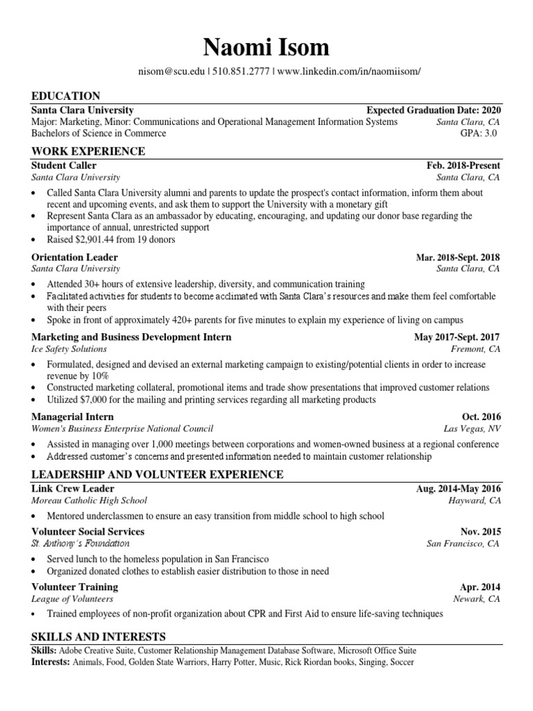 Resume Naomi Isom | PDF | Customer Relationship Management | Marketing