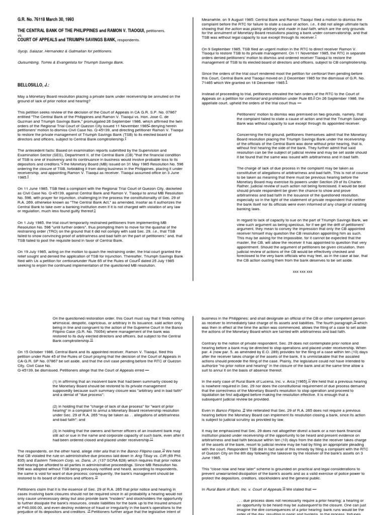 Central Bank v. CA | Download Free PDF | Receivership | Injunction