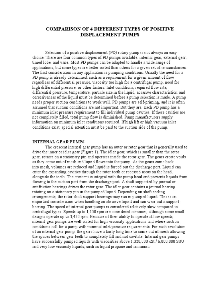 Diff Types of PD Pumps | PDF | Pump | Gear