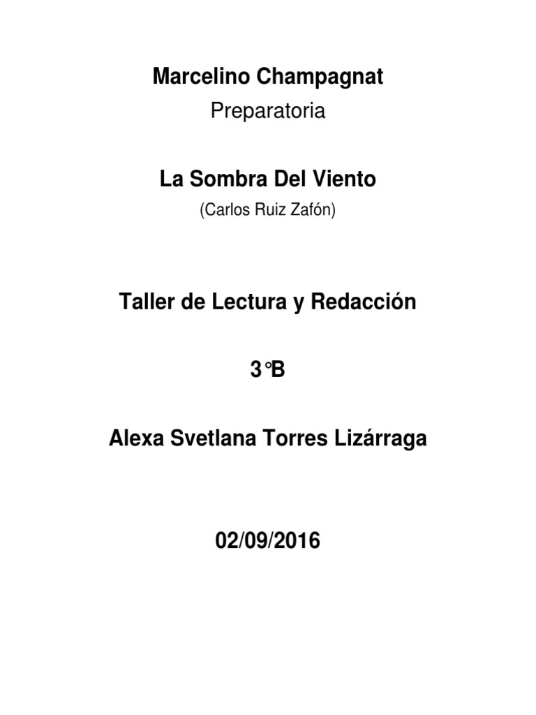 Análisis de "La Sombra del Viento" | PDF | Libros | Lectura (proceso)