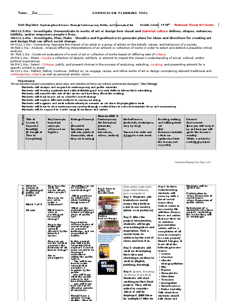 Curriculum-Planning-Tool hs-2 | Download Free PDF | Mural | Curriculum
