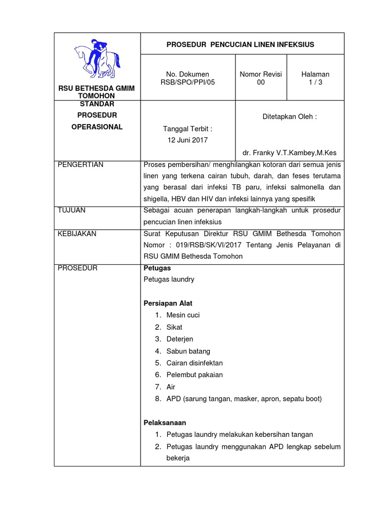 Pencucian Linen Infeksius | PDF