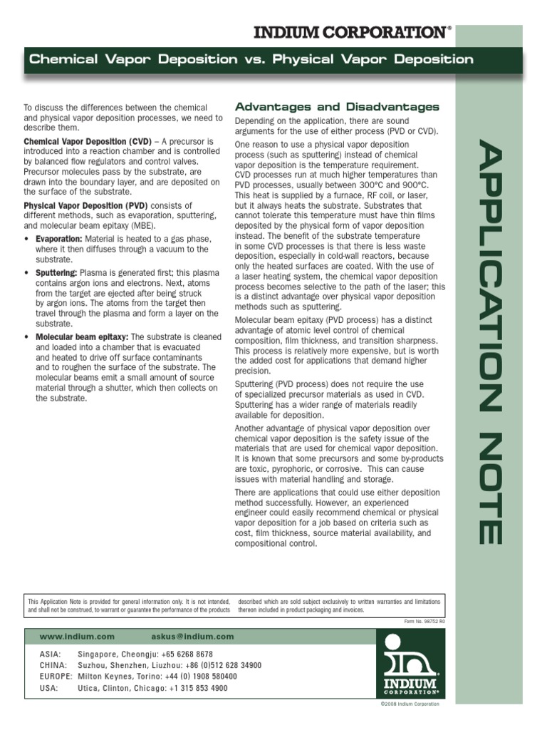 CVD Vs PVD Advantages and Disadvantages 98752 r0 PDF | PDF | Thin Film | Chemical Vapor Deposition