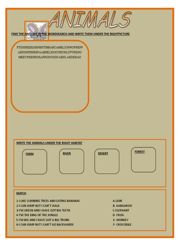Animal Habitat Match Game | PDF | Organisms | Conservation