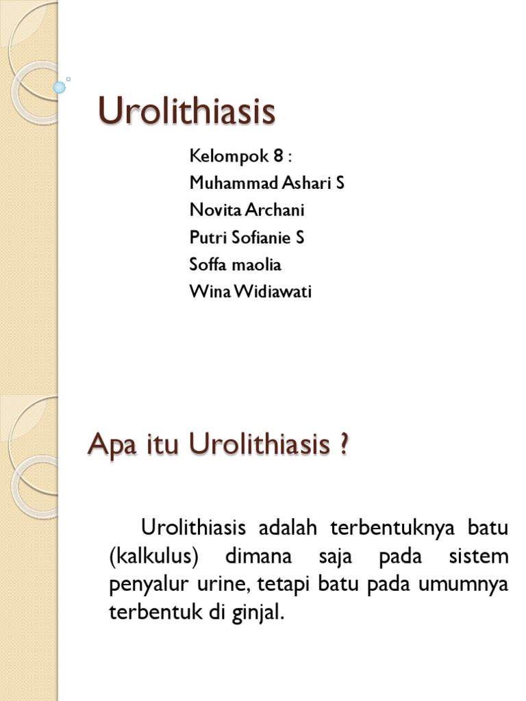 Panduan Lengkap Urolithiasis dan Penanganannya | PDF | Sains & Matematika