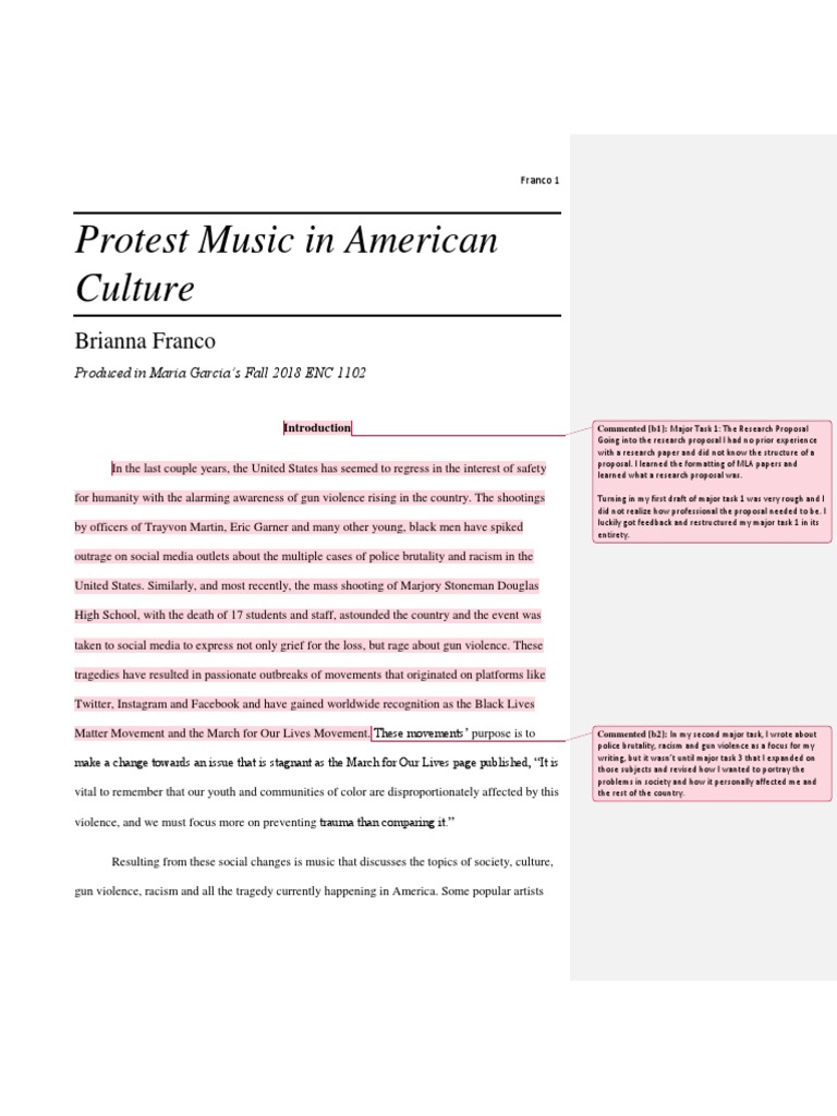 Protest Music in American Culture | PDF | Rhetoric | Social Media