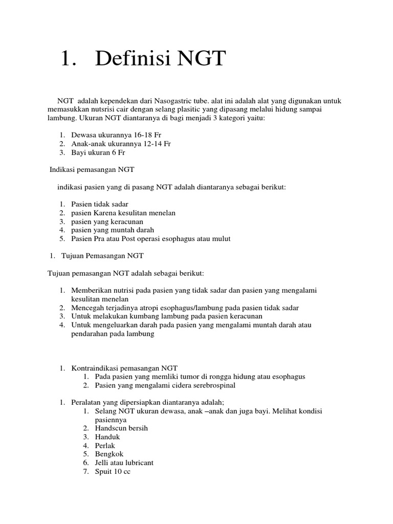 Definisi NGT | PDF