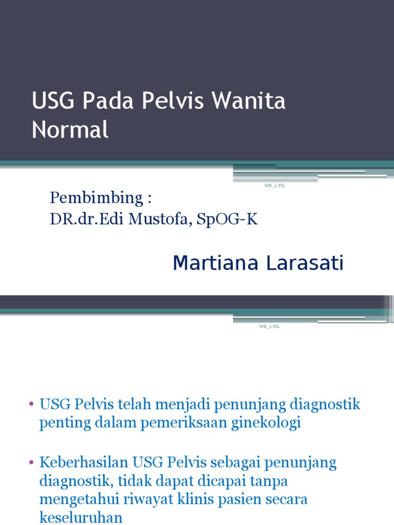 USG Pelvis Wanita: Teknik dan Normalitas | PDF