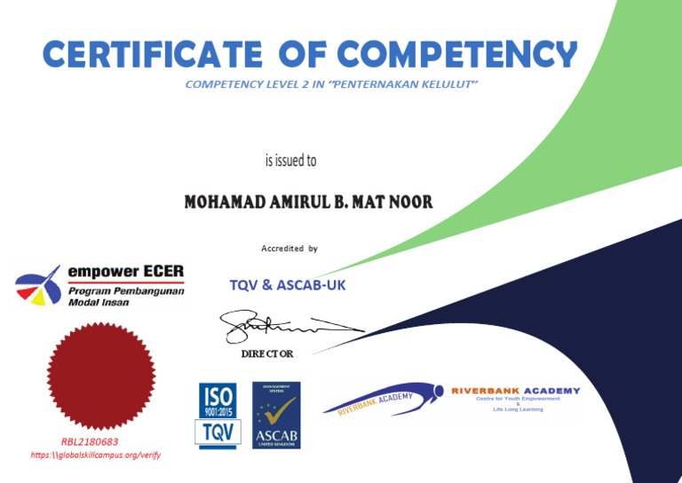 Competency Certificate: PENTERNAKAN KELULUT | PDF