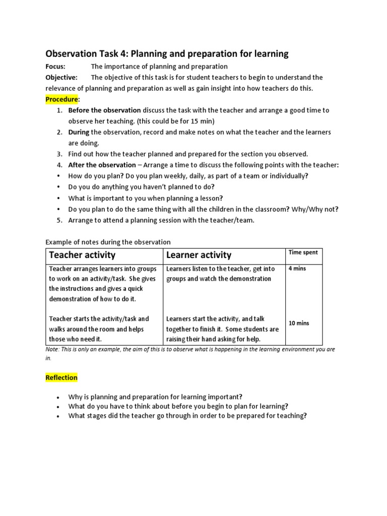 Observation Task 4 | PDF