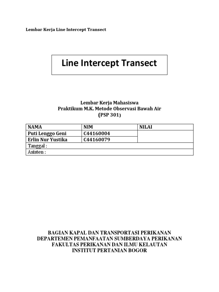 Lembar Kerja Line Intercept Transect Puti | PDF