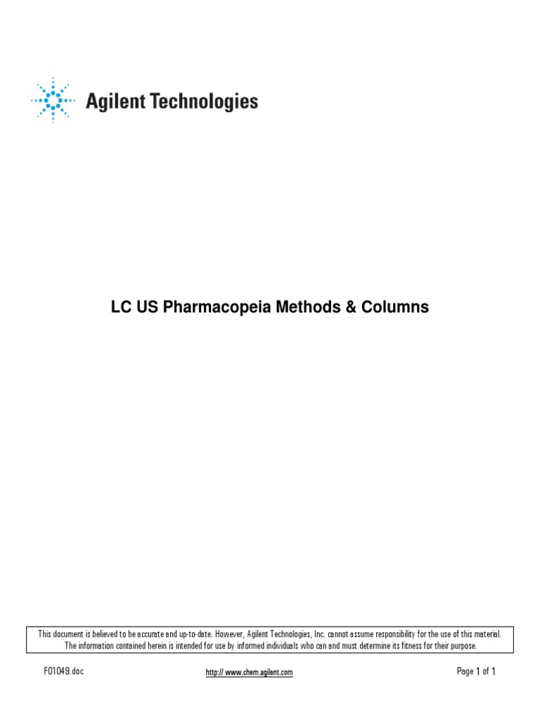 List Column HPLC Agilent PDF | PDF | High Performance Liquid ...