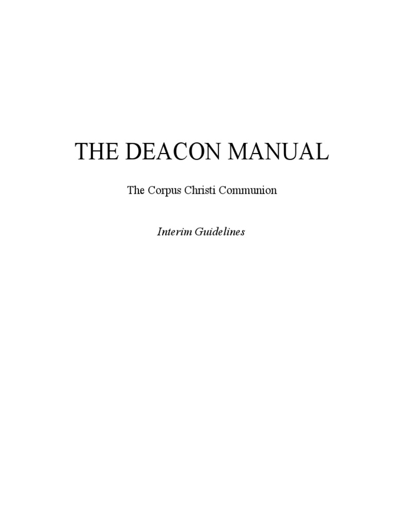 Deacon Manual CCC | PDF | Deacon | Mass (Liturgy)