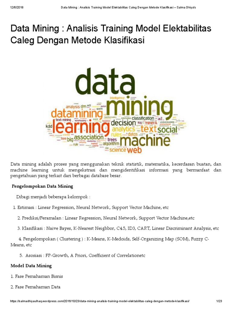 Data Mining - Analisis Training Model Elektabilitas Caleg Dengan Metode ...