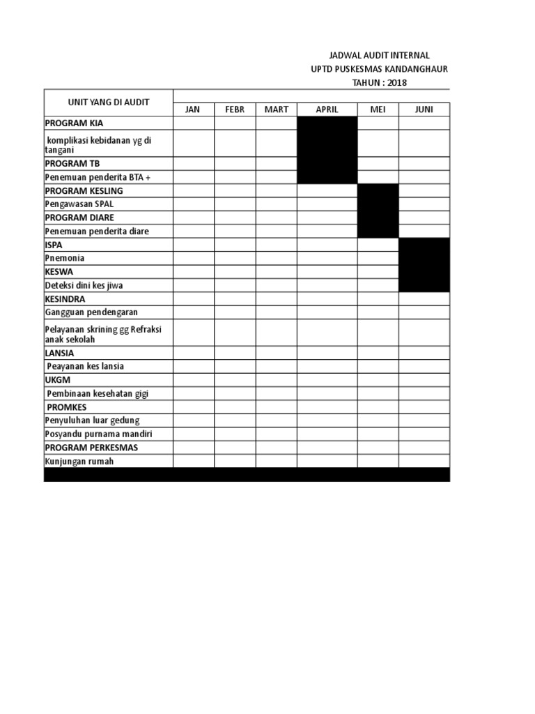 III. Jadwal Audit Internal Baru | PDF