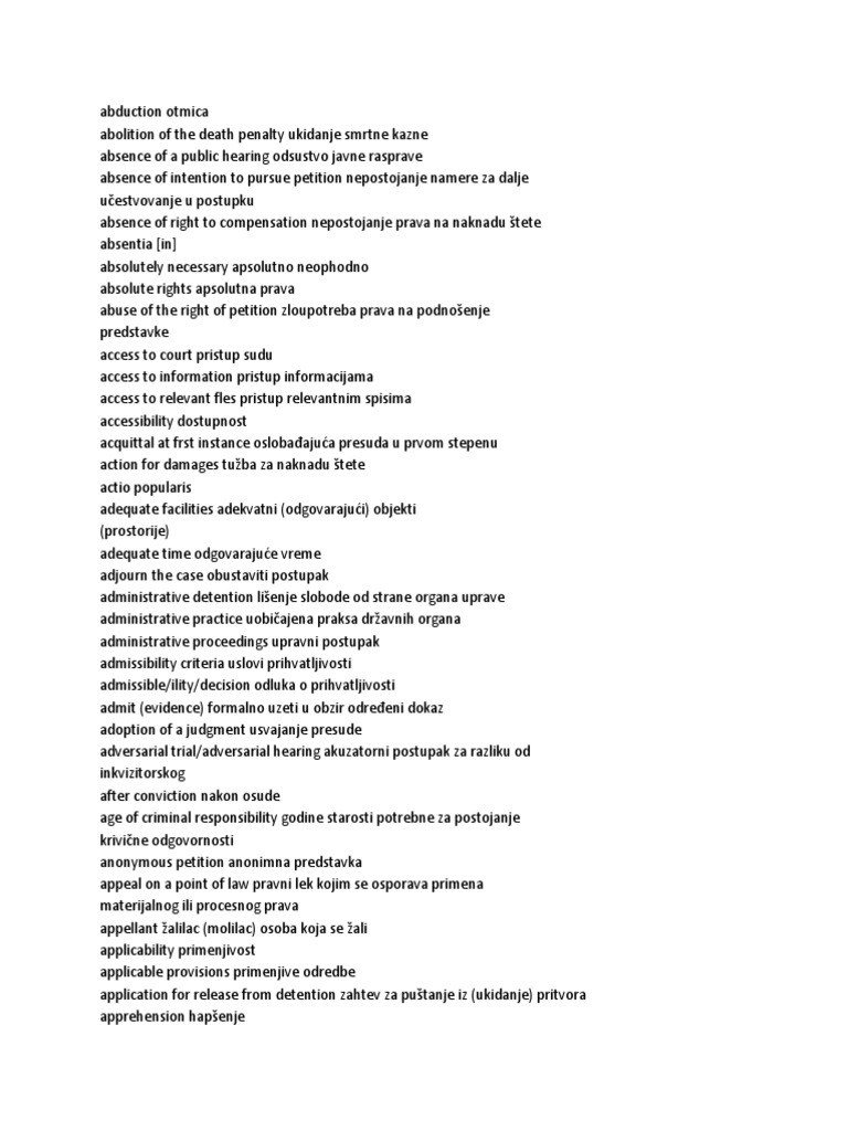 Recnik - Engleski Pravni | PDF