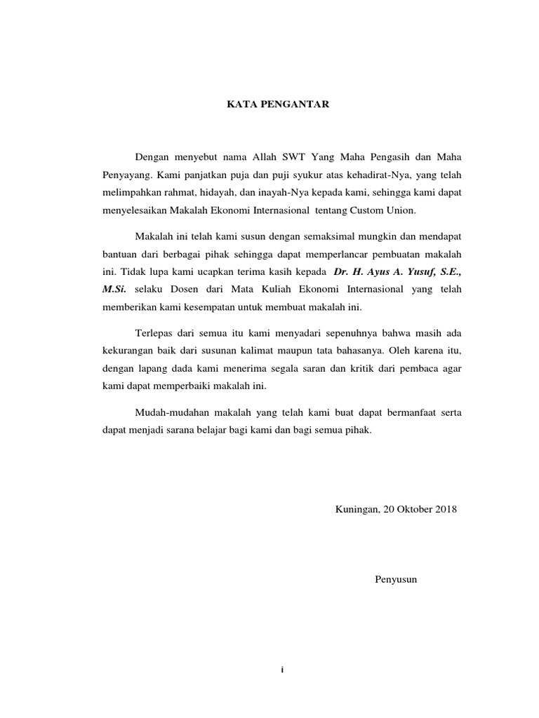 Makalah Integrasi Ekonomi Dan Custom Union | PDF