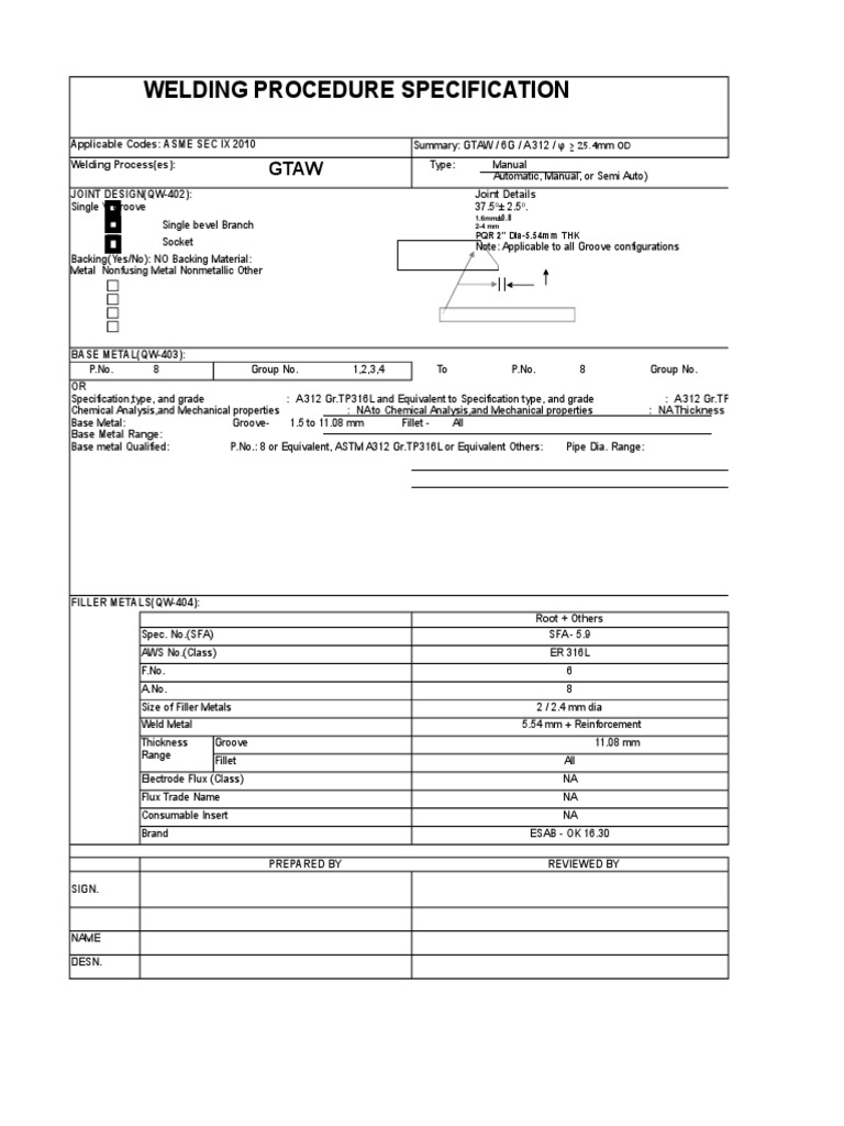 WPS GTAW Stainless Steel | PDF | Welding | Construction