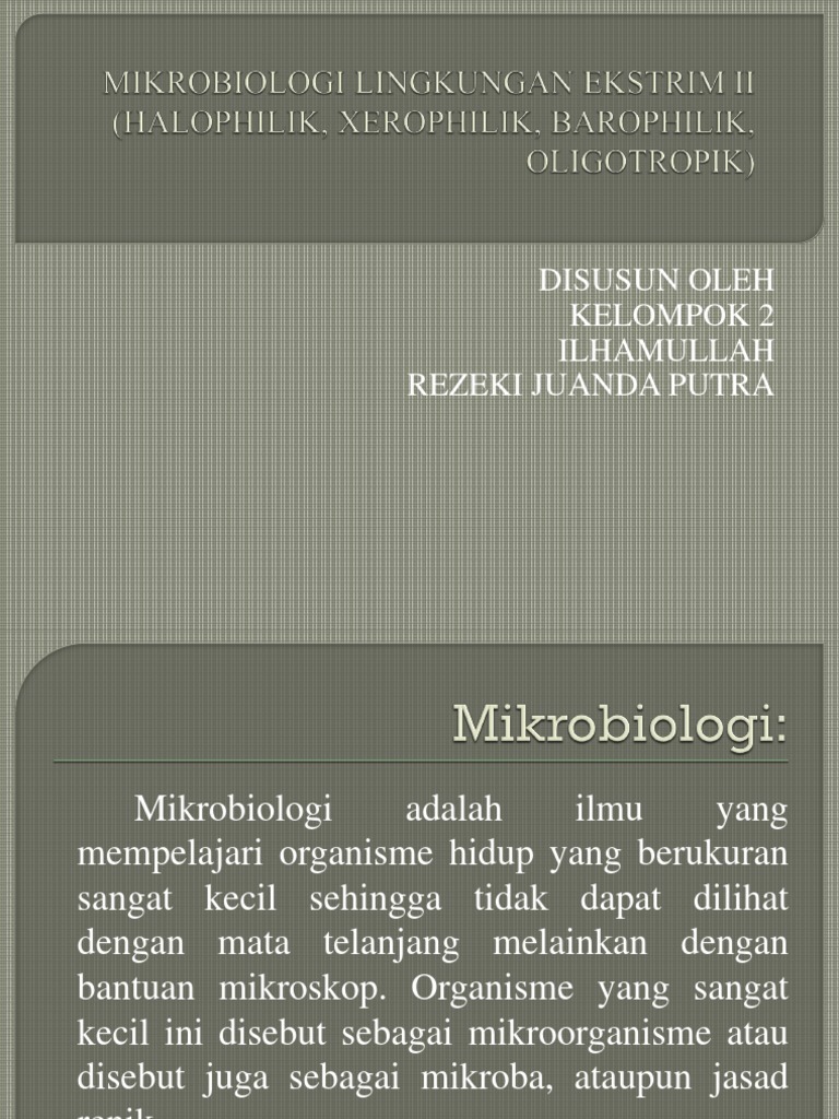Mikrobiologi Lingkungan Ekstrim | PDF