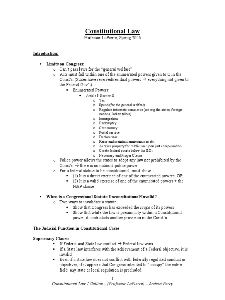 FIIREEEE ConstitutionalLawOutline | PDF | Commerce Clause | United ...