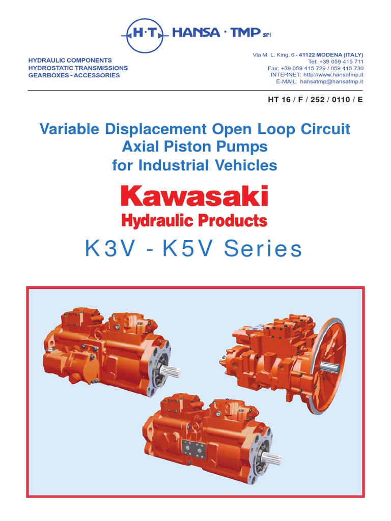 Kawasaki K3V-K5V Hydraulic Pumps Guide | PDF | Pump | Machines