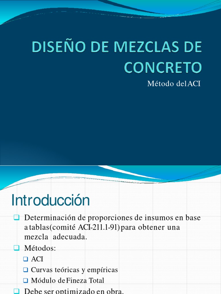 Diseño de Mezclas de Concreto-Aci-22 | PDF | Hormigón | Cemento