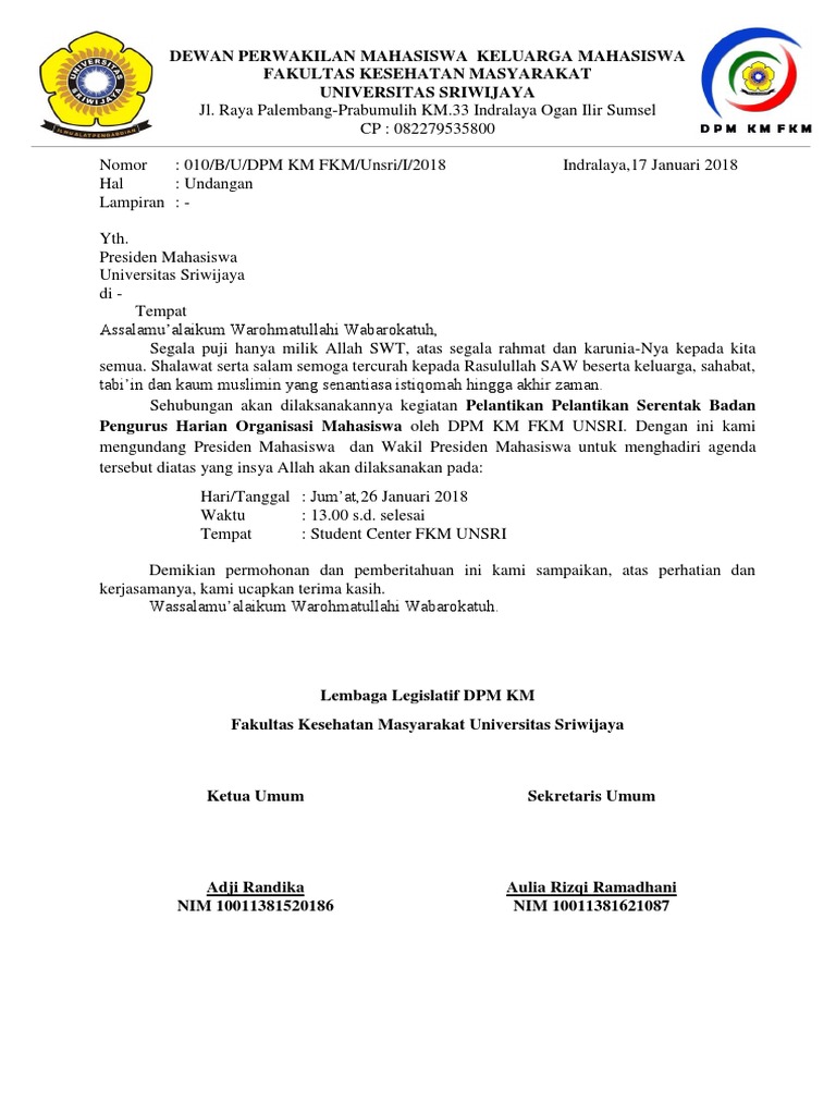 Surat Undangan BEM | PDF