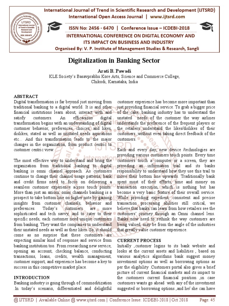 Digitalization in Banking Sector | PDF | Banks | Customer Experience