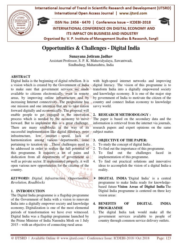 Opportunities and Challenges - Digital India | PDF | Internet Access ...