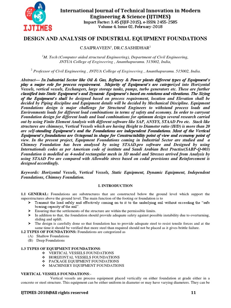 Mechanical Equipment Foundation Pads | PDF | Structural Analysis ...