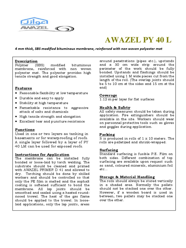 Py 40 L - 25-09-16 | PDF | Asphalt | Polyester