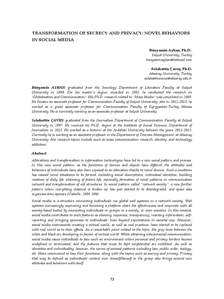 Transformation of Secrecy and Privacy No PDF | PDF | Privacy | Internet ...