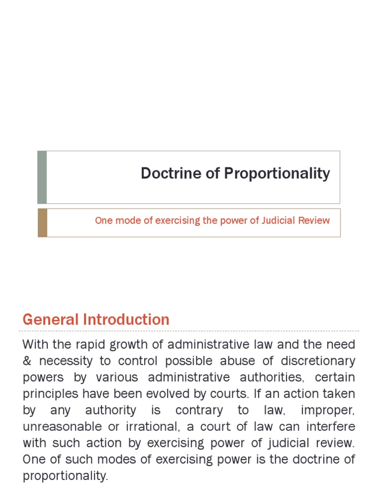 Doctrine of Proportionality | PDF | Judiciaries | Government Information