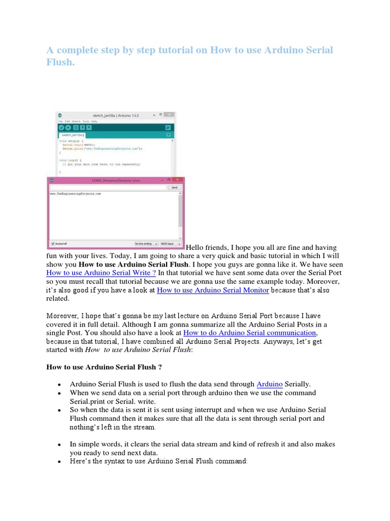 A Complete Step by Step Tutorial On How To Use Arduino Serial Flush ...