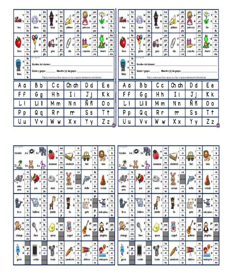 Abecedario y Silabas Trabadas | PDF