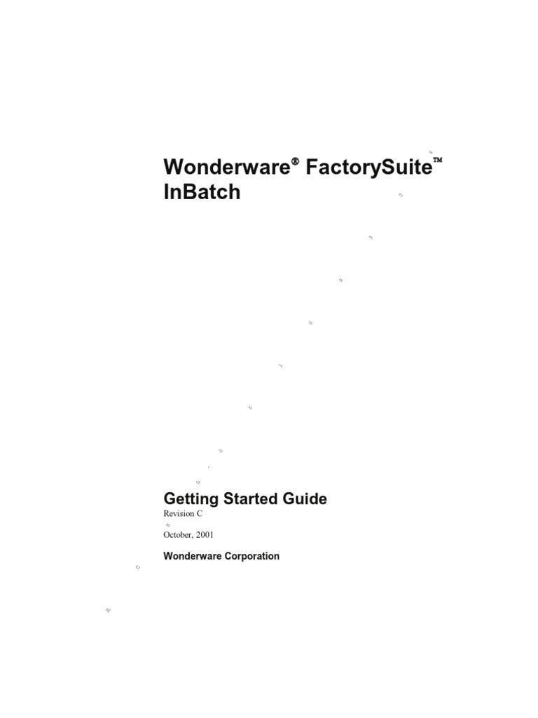 Wonderware ® FactorySuite™ (InBatch Getting Started) | PDF | Databases | Server (Computing)