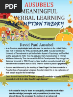 Ausubel's Theory of Meaningful Learning | PDF | Epistemology | Learning