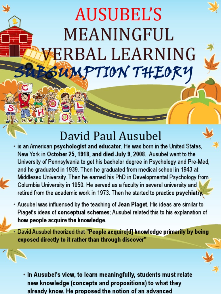 Ausubel Meaningful Learning | PDF | Epistemology | Neuropsychology