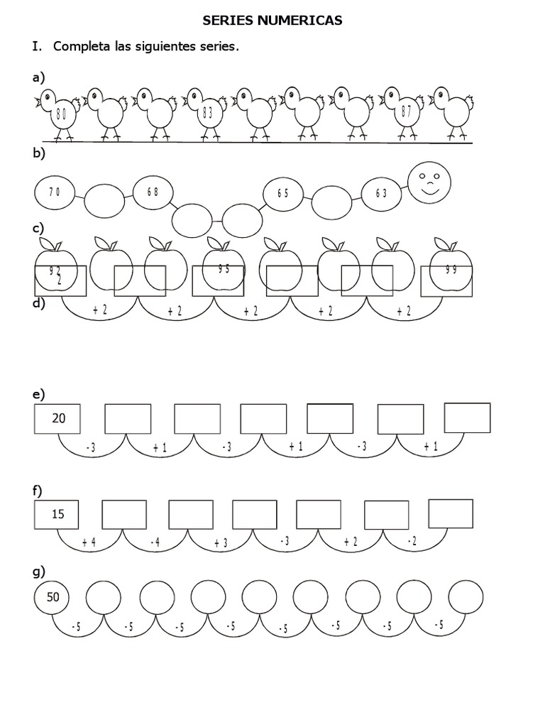 Series Numéricas: Ejercicios de Completar | PDF | Teaching Methods ...